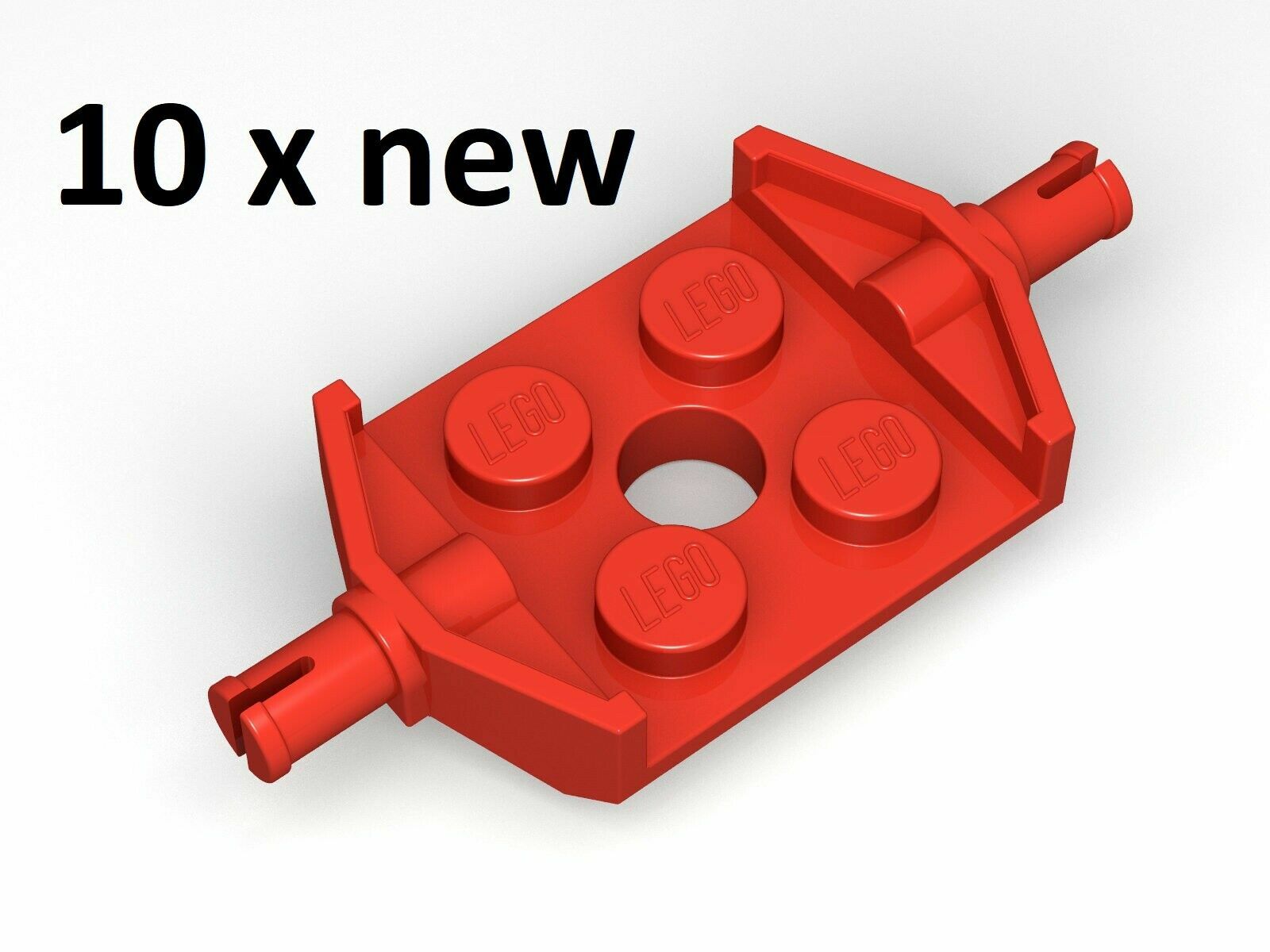 LEGO 10 x Plate, Modified 2 x 2 with Wheels Holder Wide and Hole 6157 ...