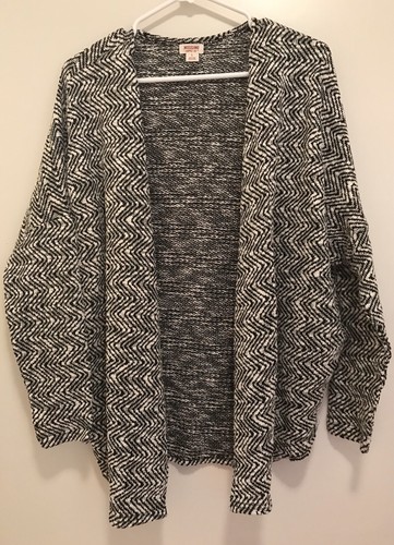 Mossimo Supply Co Cardigan Open Front Sweater, Size L, Black & Ivory, 3 ...