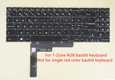 NEW For MSI Alpha 15 B5EEK Alpha 17 B5EEK keyboard RGB Backlit Nordic ...