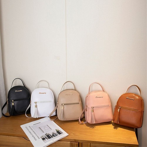 Multi-function Small Backpack PU Leather Tote Bag Stylish Rucksack ...