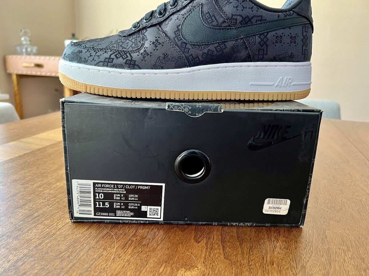 Size 10 - Nike Fragment Design x CLOT x Air Force 1 Black Size 10 - Nike Fragment Design x CLOT x Air Force 1 Black
