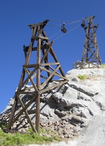 Berkshire Valley Models HO/HOn3, 1/87 Aerial Tram Tower kit, 2 per pkg ...