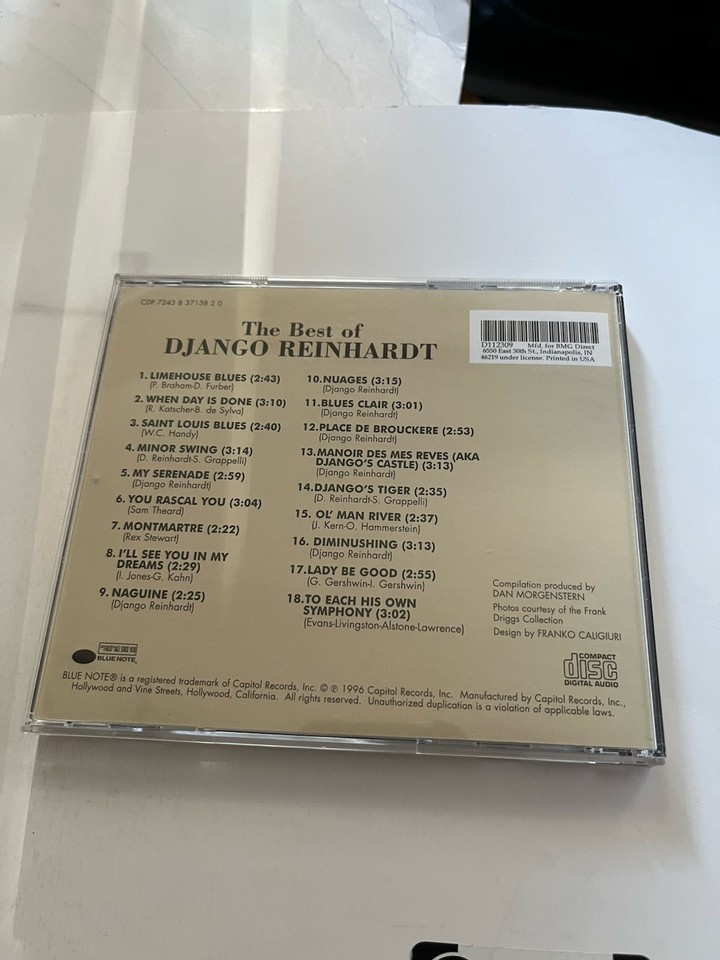 THE BEST OF DJANGO REINHARDT CD 1996 Blue Note Gypsy Jazz VG+/EX Disc ...