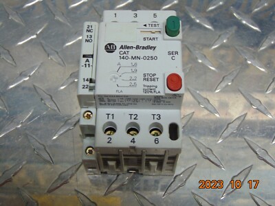 ALLEN BRADLEY 140-MN-0250 SER C 1.6-2.5A STARTER with 140-A11 AUXILIARY ...