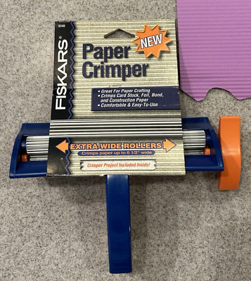 Fiskars Paper Crimper Tool 6.5" Corrugated Ripple Texture Roller #9430 ...