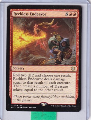 Reckless Endeavor * Adventures in the Forgotten Realms Commander MTG ...