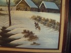 ANTIQUE W. CARSON SIGNED FRAMED 20" BY 24" COUNTRY WINTER OIL PAINTING ...
