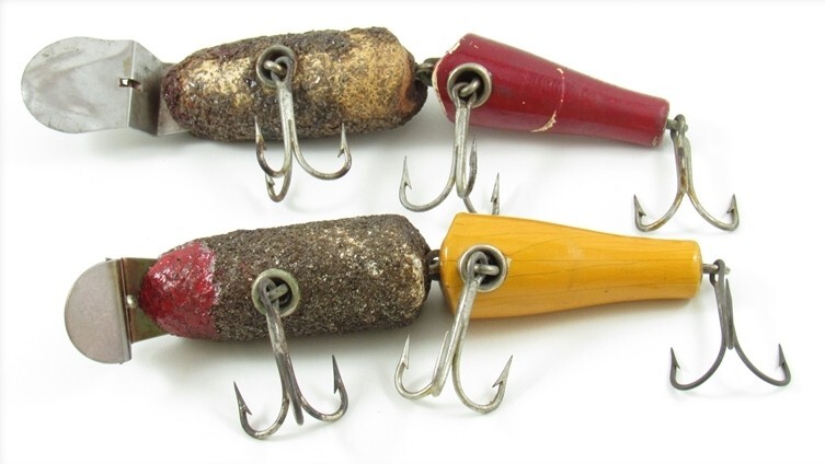 Vintage Creek Chub Yellow Pickerel & Red Pickerel Jointed Pikie Lure ...
