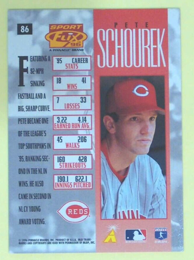 BB Pete Schourek 1996 Sportflix Artist's Proofs #86 | eBay