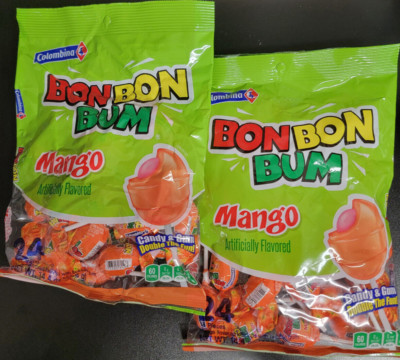Colombina Bon Bon Bum Strawberry or Mango Bubble Gum Lollipops 2 Pack ...
