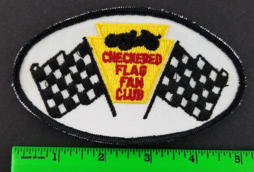 Vintage Checkered Flag Fan Club Car Racing Patch | eBay