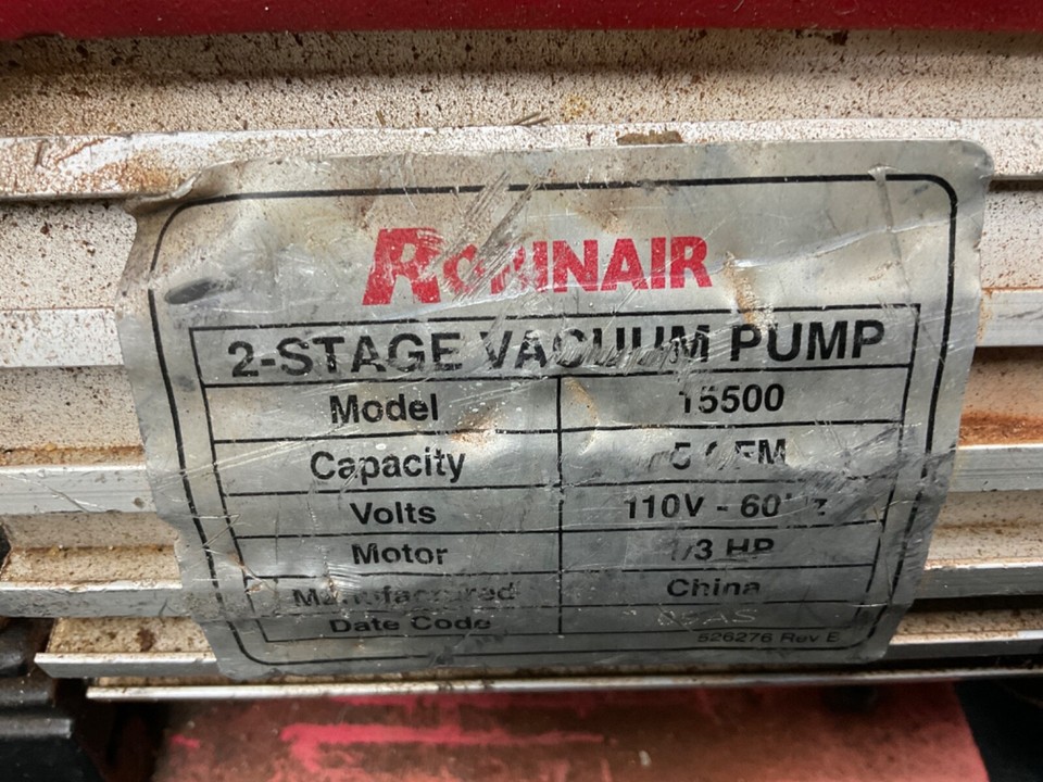 Robinair 15500 Vacuum Pump 5 CFM 2 Stage 110V | eBay