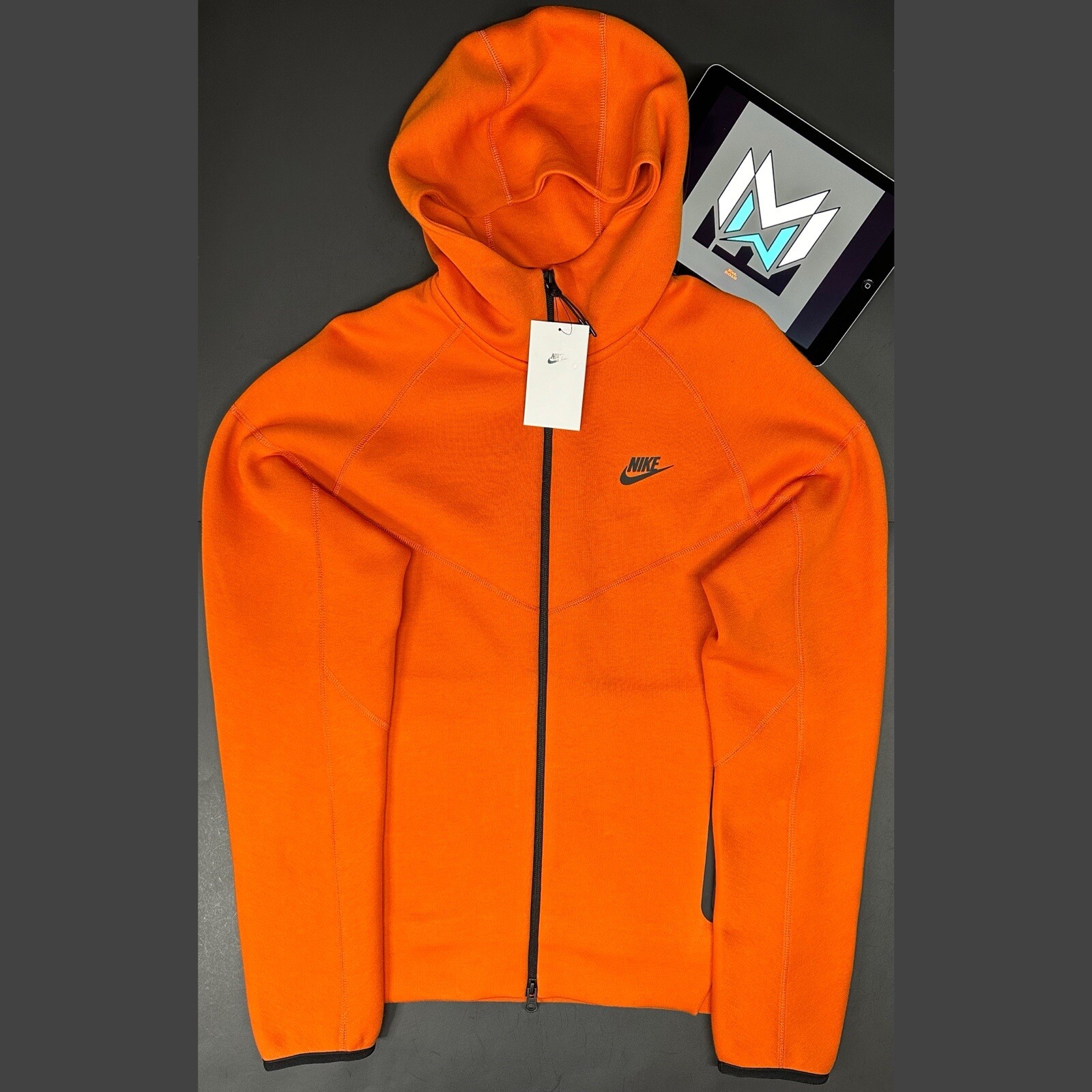 Nike Sportswear Tech Fleece Zip Up Hoodie Orange FB7921-893 Men's Size ...