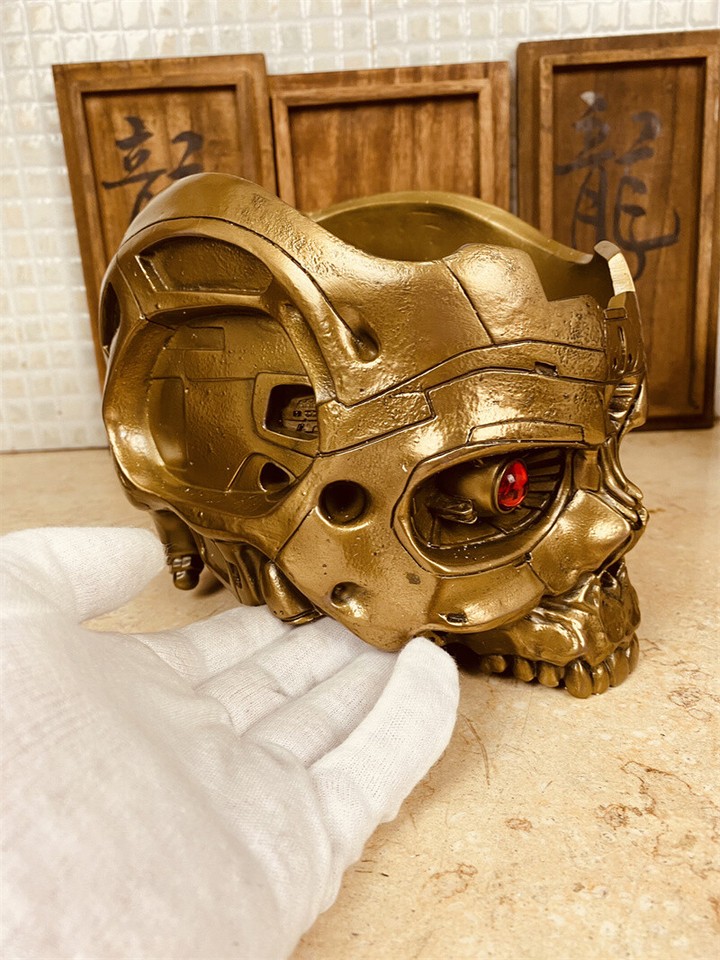 Stock Terminator Arnold T2 T800 Golden Endoskeleton Skull Statue Cold ...