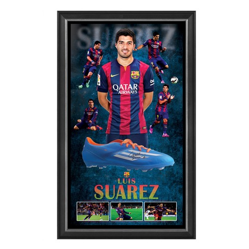 LUIS SUAREZ HAND SIGNED FRAMED BOOT BARCELONA F.C LA LIGA SOCCER MESSI ...