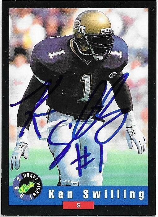 KEN SWILLING Autographed Signed 1992 card Georgia Tech Yellow Jackets ...