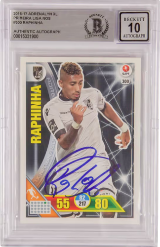 Raphinha Signed 2016-17 Panini Adrenalyn XL Rookie Card – BGS 10 ...