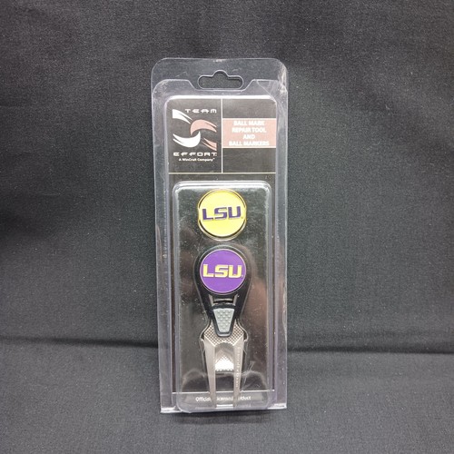 LSU GOLF DIVOT REPAIR TOOL WITH 2 BALL MARKERS AND MAGNETIC FRONT TEAM ...