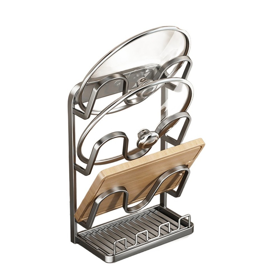 Pot Lid and Utensil Holder with Spoon Rest for Organized Kitchen ...