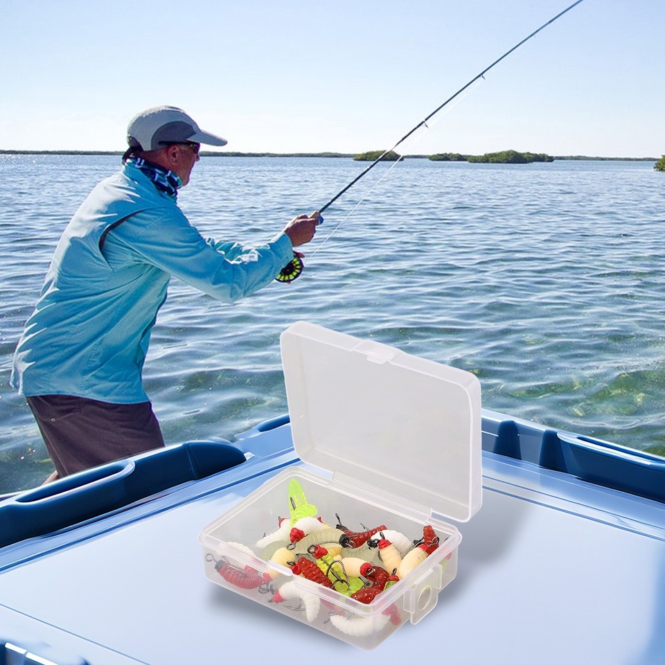 Ultra Lightweight Maggot Fly Fishing Wet Trout Flies Glow Worms Bait ...