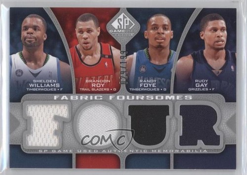 2009 SP Game Used Fabric Foursomes Shelden Williams Brandon Roy Randy ...