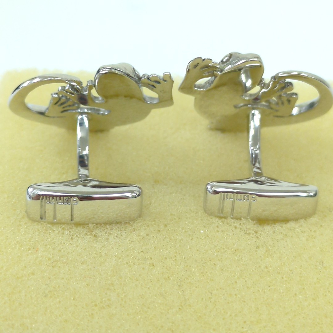 dunhill Cufflinks Lizard Silver 925 Men's W/Box Used from dunhill Cufflinks Lizard Silver 925 Men's W/Box Used from