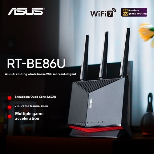 Asus Wireless Wifi 7 Dual Band Gigabit Router, RT-BE86U, 802.11be, 6800 ...