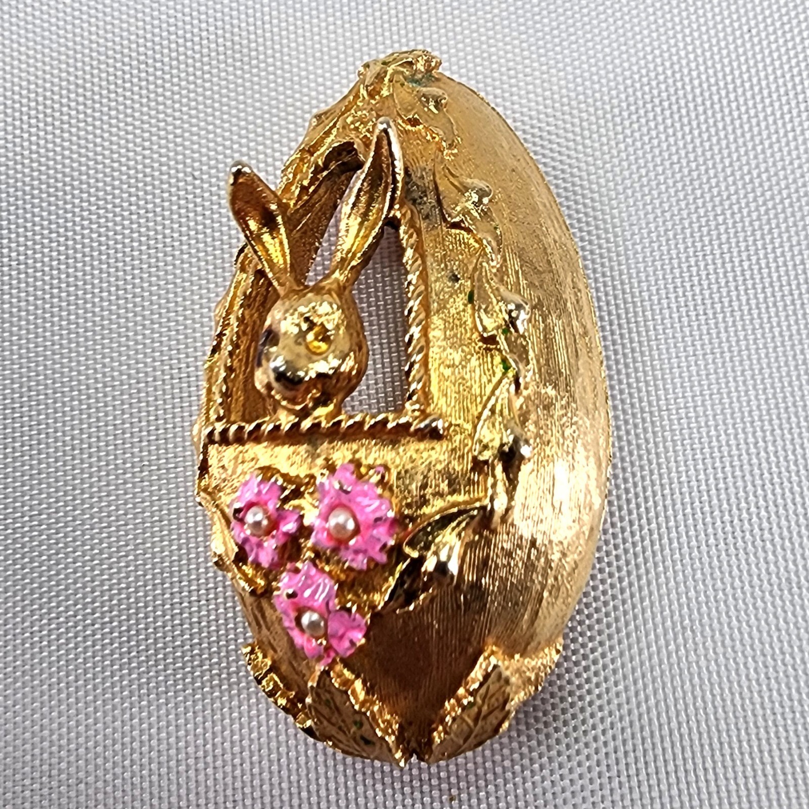 Coro Myzu Signed Vintage Easter Egg Bunny 1960s Brooc… - Gem