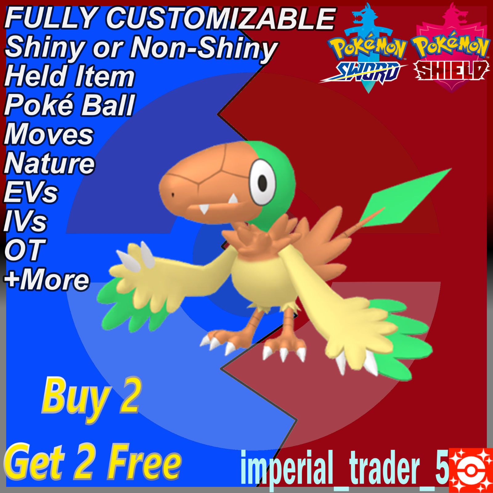 Pokémon Sword and Shield Shiny Archen W/ Best 6IV Customizable | eBay