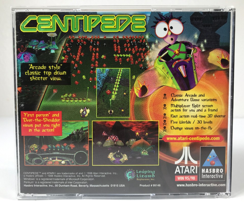 Atari Centipede 1998 Hasbro Interactive PC CD-ROM Win 95/98 PC Game Pre ...