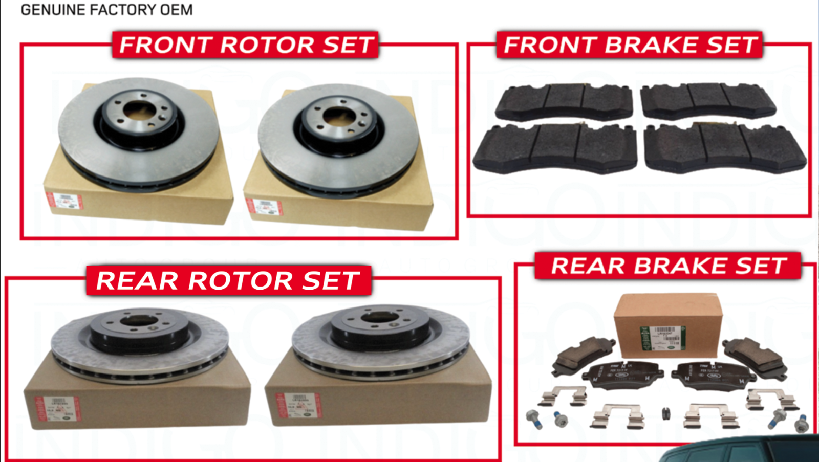 2017-2022 Range Rover SPORT Brake Pad + Rotor Kit (SEND VIN BEFORE ...