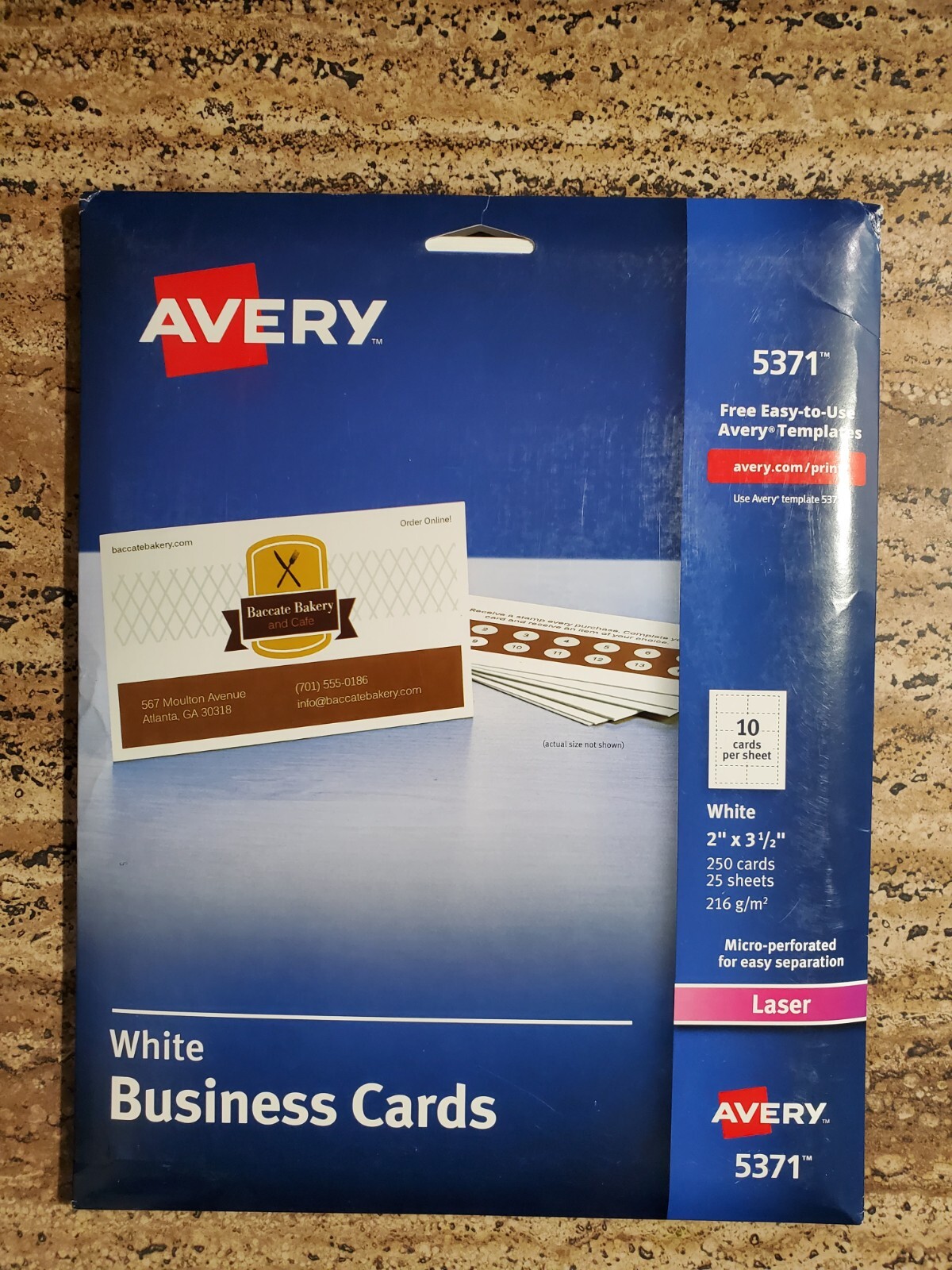Avery 5371 Printable MICROPERF Business Cards Laser 2 X 3 1/2 White ...