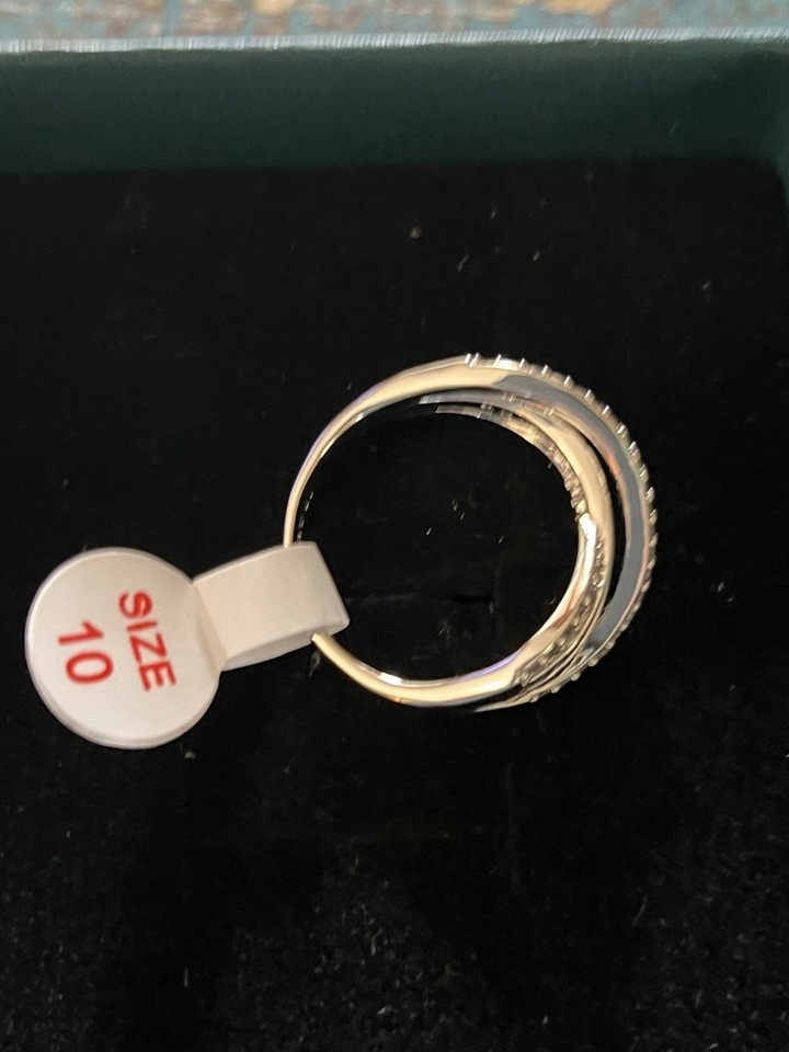 Bomb Party Ring Size 10 Lab Created Sapphire Rhodium Plating | eBay