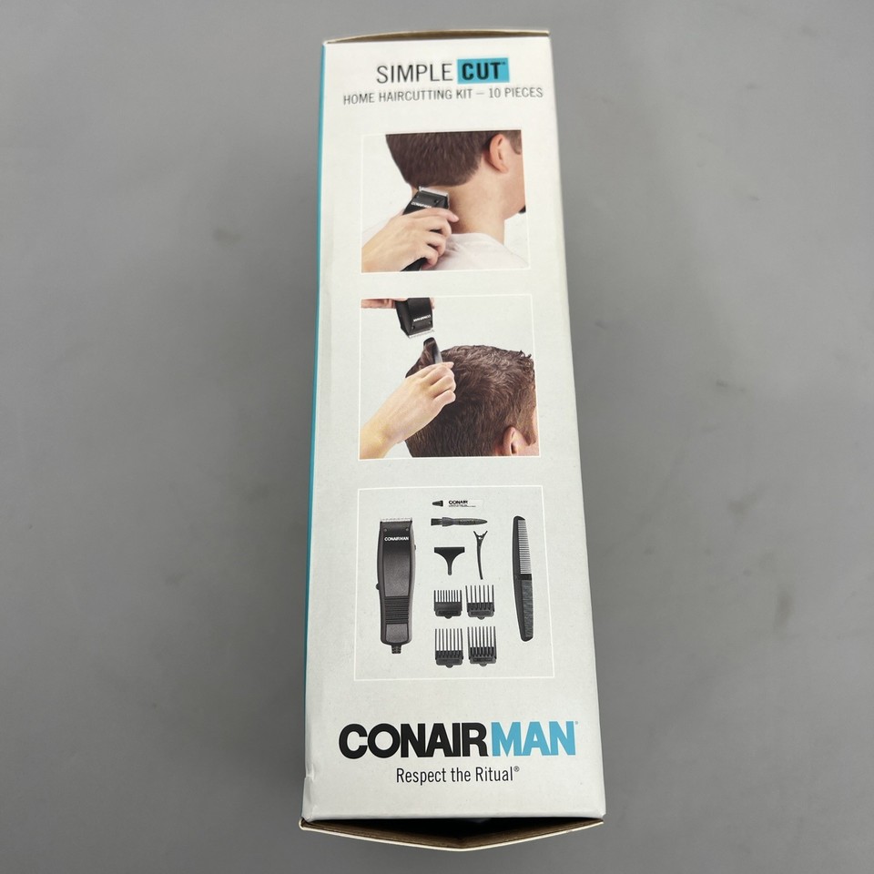 Conair Man Simple Cut Corded Hair Clippers Haircutting Kit 10 Piece Set ...