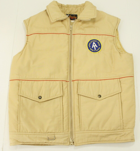 Vintage Foxfire Vest Men's Sz L Beige Appalachian Trail Patch Full Zip ...