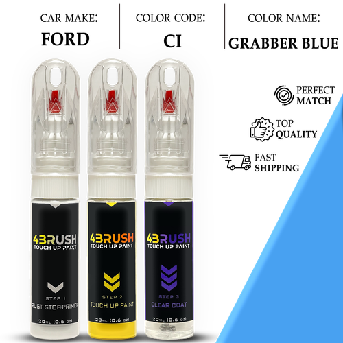 FORD CI GRABBER BLUE Touch Up Paint Scratch Remove Repair Kit Corrector ...