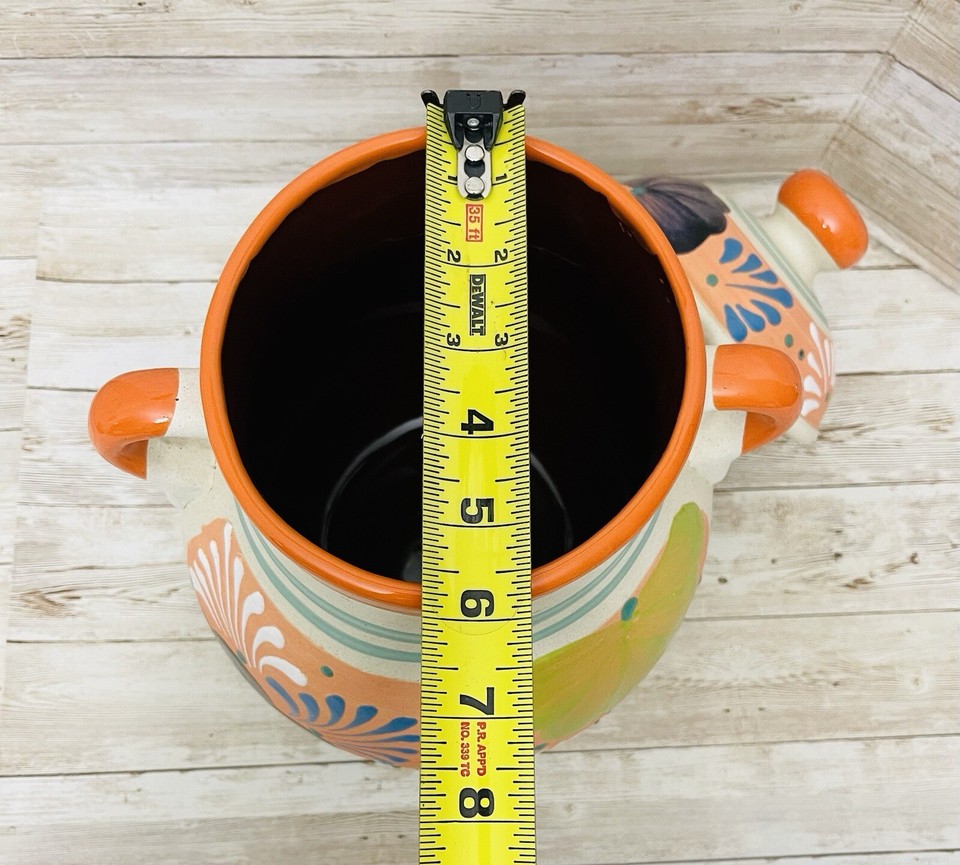 Olla de Barro Frijolera con tapa Terracota Cooking Bean Pot With Lid ...