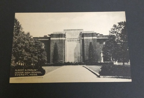 Vintage Postcard: Albert Parlin Junior High School Everett Mass MA | eBay