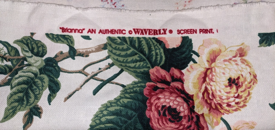 Waverly Fabric Brianna Floral 54" Wide Red Peach Green BTY Cabbage Rose ...