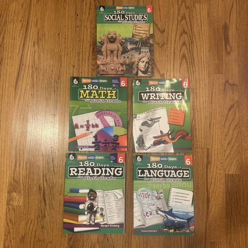NEW 180 Days Of 6th Grade 4 CDs 5 Workbooks UNUSED Math Reading ...