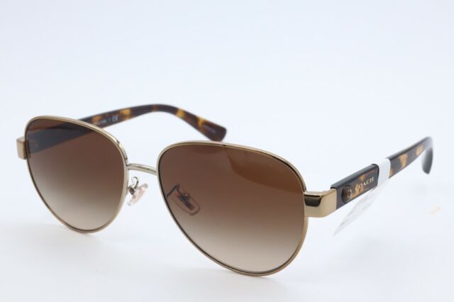 Coach 7111 57mm Brown Gradient Lenses, Gold Metal Frame Women's ...