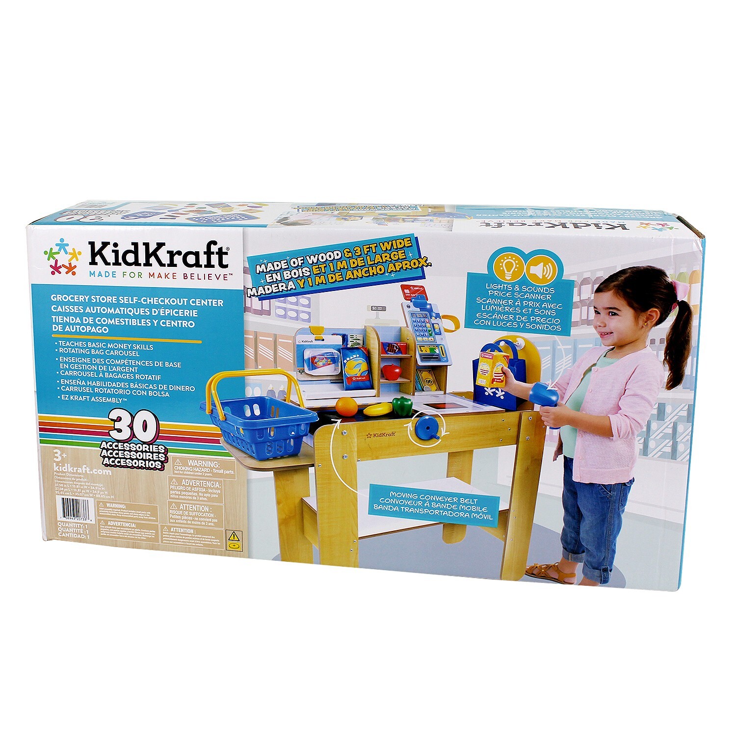Kids Wooden Supermarket KidKraft Grocery Store Shop Checkout Pretend ...