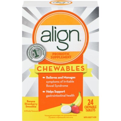 Align Probiotic Chewables Daily Supplement Digestive 24 Chewable ...