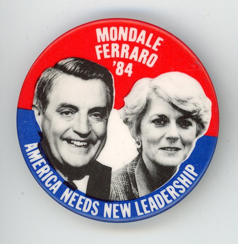 Vintage Mondale Ferraro 1984 America Leadership 2.25" Round Campaign ...