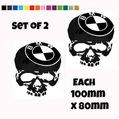 2x BMW Skull Motorbike Decals Stickers Fairings Panniers Helmet Car ...