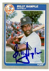 Billy Sample autographed baseball card (New York Yankees) 1985 Fleer #U ...
