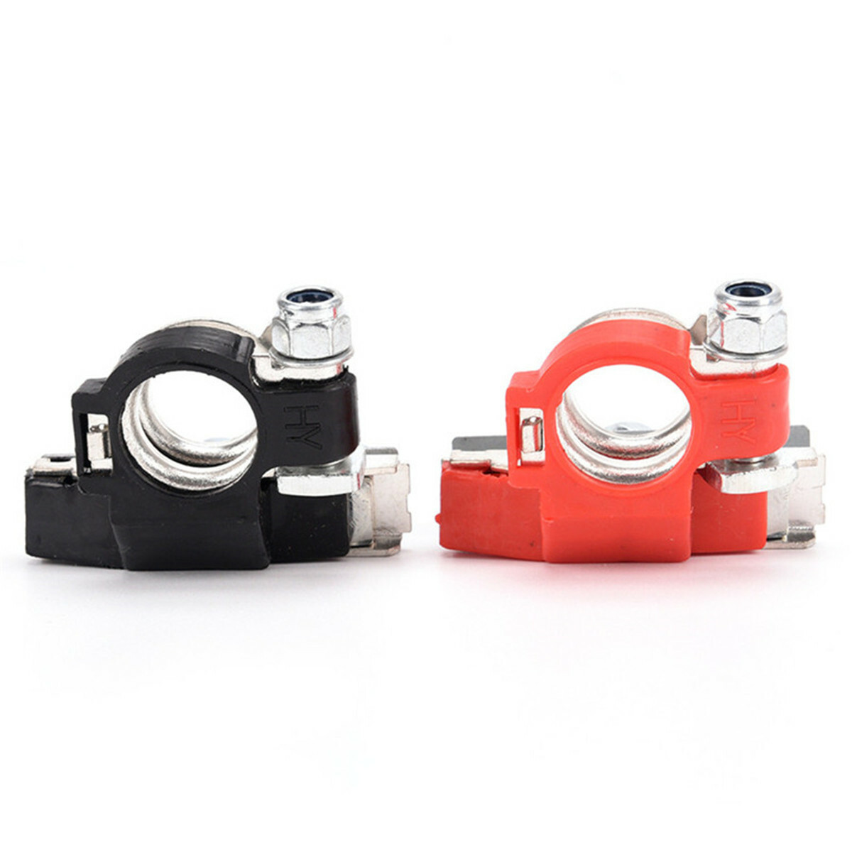 2X Battery Cable Terminal Positive Negative Clamp Connectors Pure ...