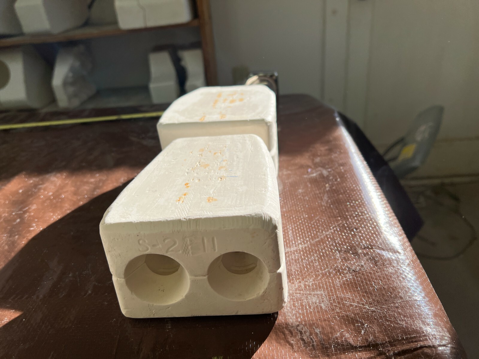 VINTAGE SCIOTO CERAMIC MOLD #S-2211 & S-2212 PENCIL RABBIT BOY & GIRL ...