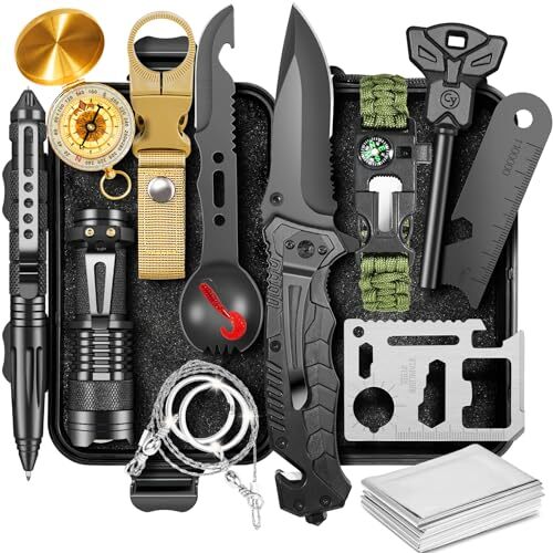 14-in-1 Men's Survival Kit - Ultimate Outdoor Essentials for Camping ...