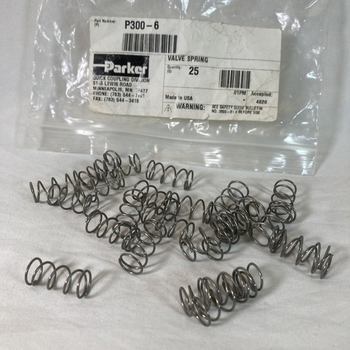 25 Count Pack of Parker Quick Coupling Valve Springs Part # P300-6 | eBay